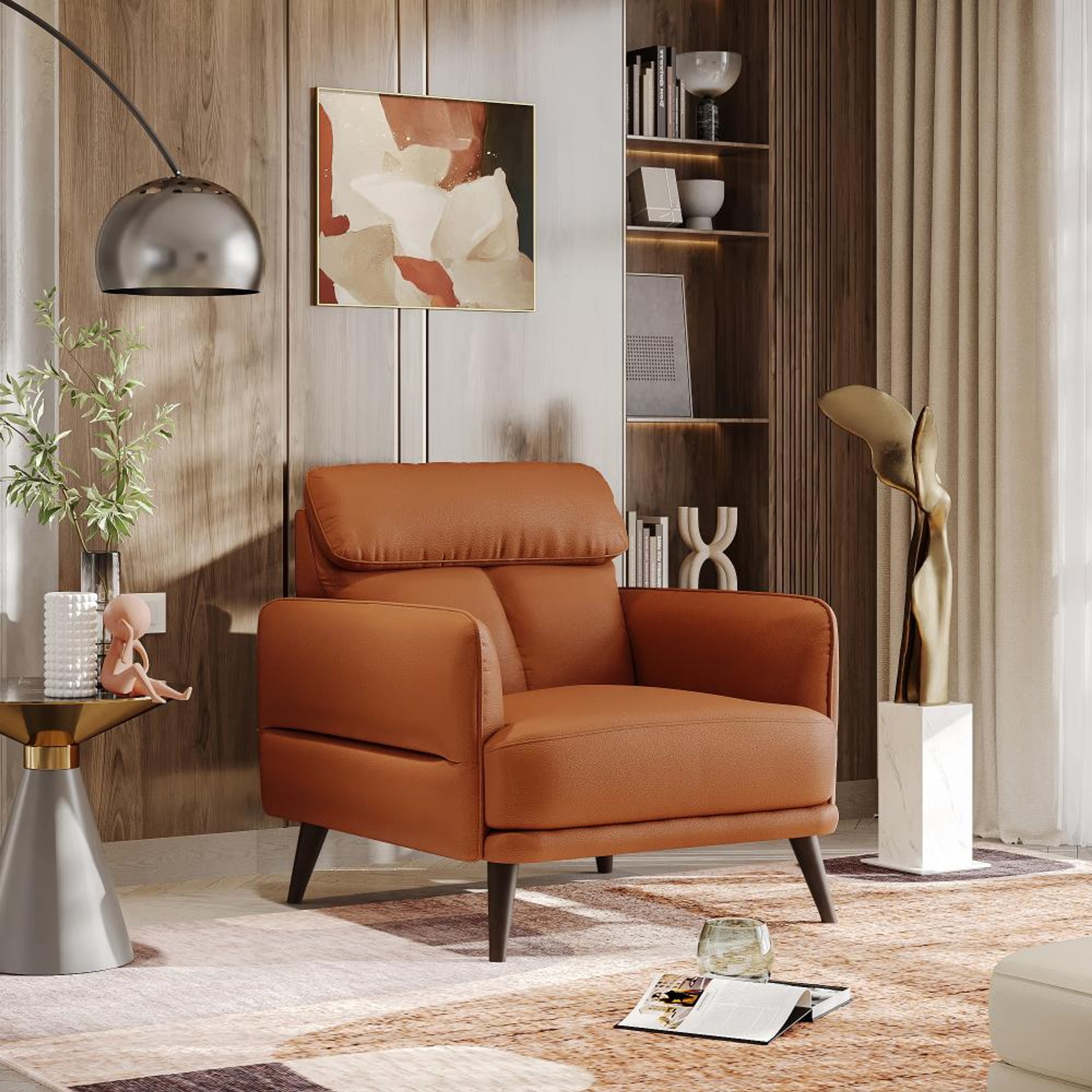 Wakefit Azores Sofa - Single Seater Single Seater, Tan - Wakefit