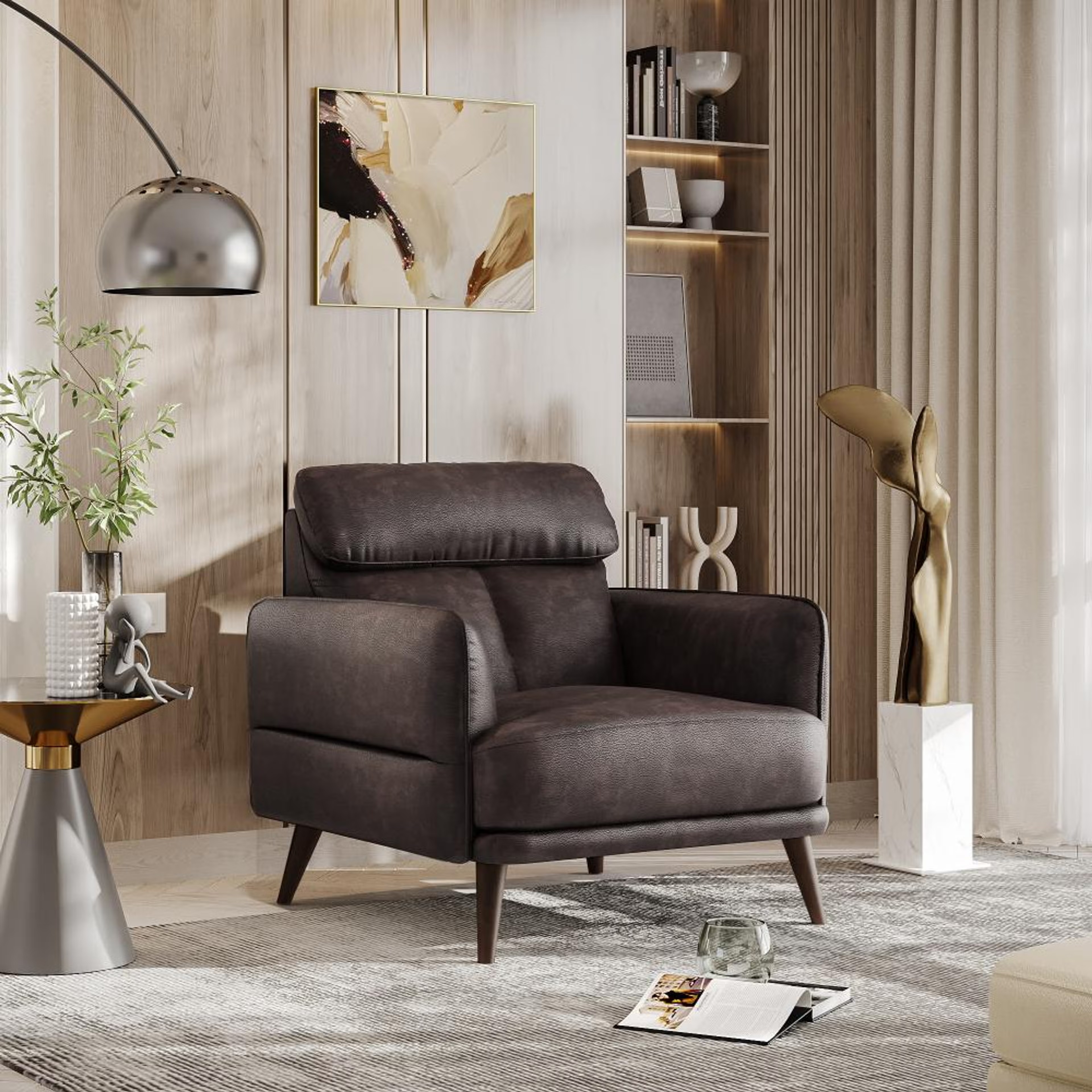 Wakefit Azores Sofa - Single Seater Single Seater, Brown - Wakefit
